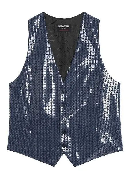 Zadig&Voltaire Emaux Sequin Vest - Marine