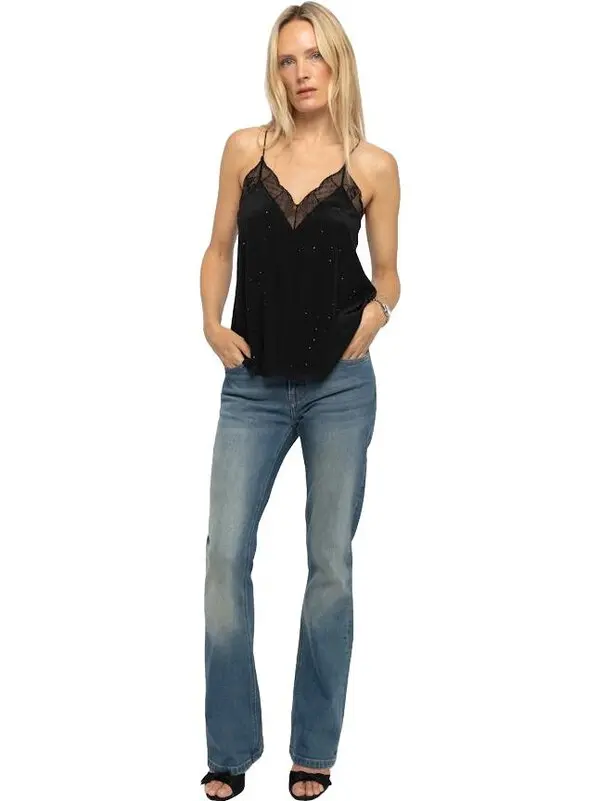 Zadig&Voltaire Christy Diamanté Silk Camisole - Black