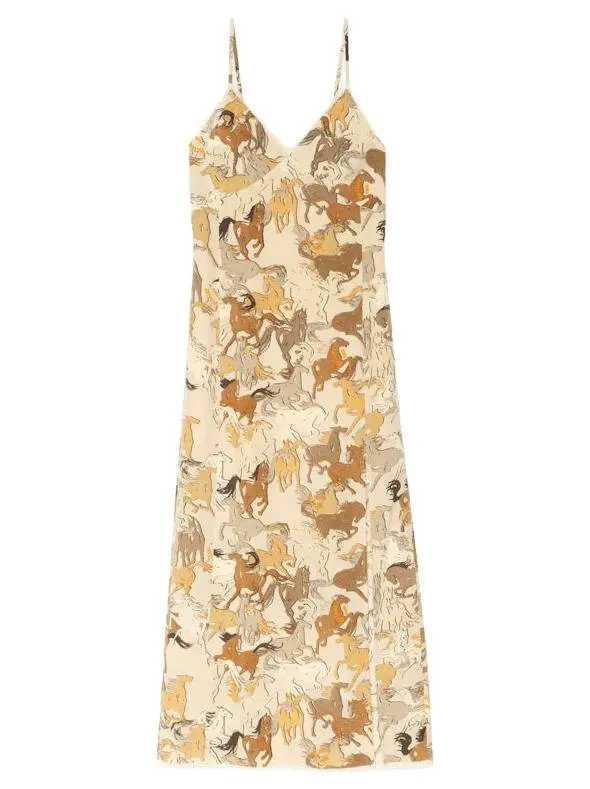 Zadig&Voltaire Ramelil Horse Print Maxi Dress - Ecru