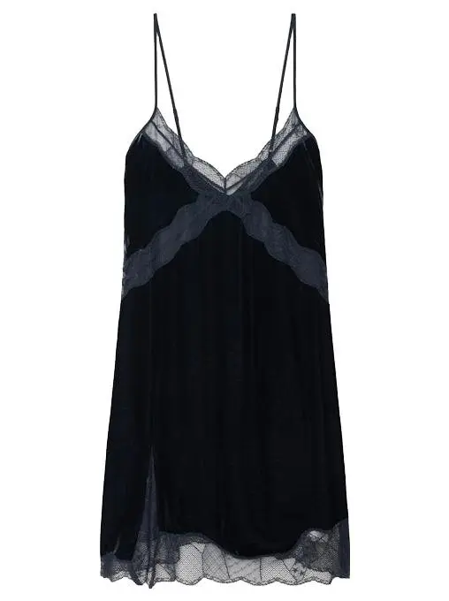 Zadig&Voltaire Rishi Velvet Lace Dress - Encre