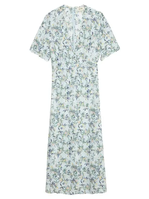 Zadig&Voltaire Rhodral Floral Print Midi - Cloud