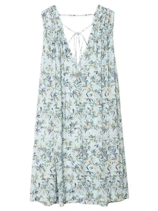 Zadig&Voltaire Rimatis Short Viscose Floral Dress - Cloud