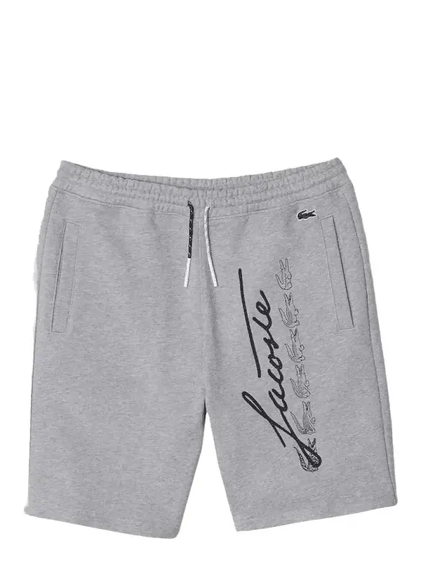 Lacoste Printed Cotton Shorts - Grey