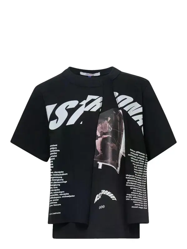 ORDINARY COUTURE CODE Printed T-shirt - Black
