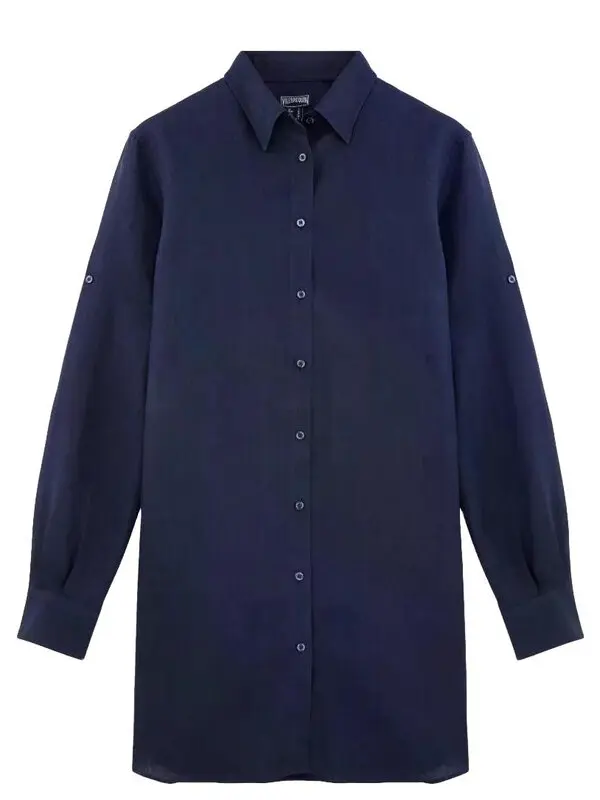 Vilebrequin Linen Mini Shirt Dress - Blue