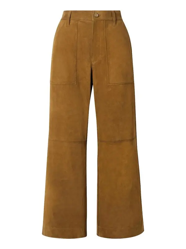 Polo Ralph Lauren Suede Straight-leg Pants - Brown