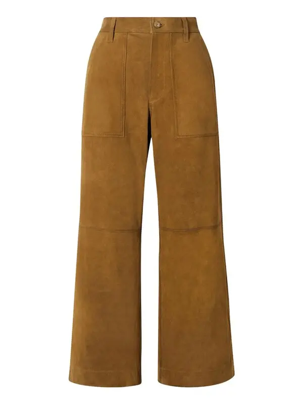 Polo Ralph Lauren Suede Straight-leg Pants - Brown