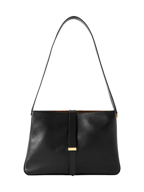 NILI LOTAN Jane Leather Shoulder Bag - Black