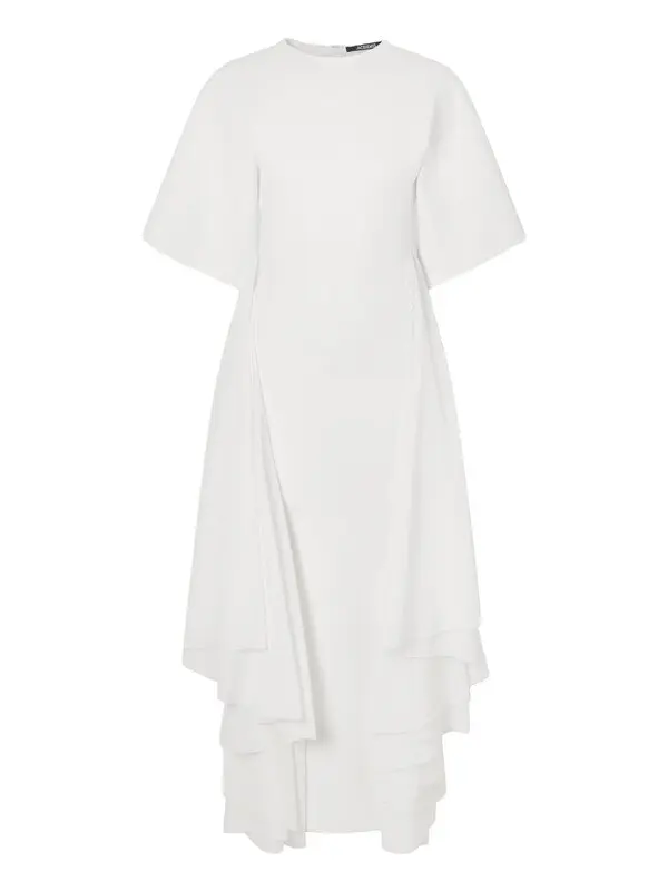 Jacquemus Mistral Draped Knitted Maxi Dress - White