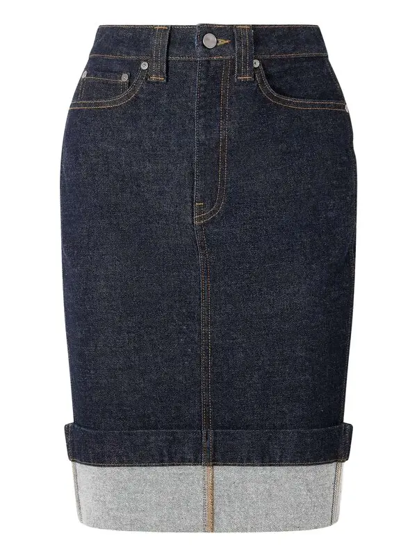 Khaite Kendra Denim Skirt - Dark Denim