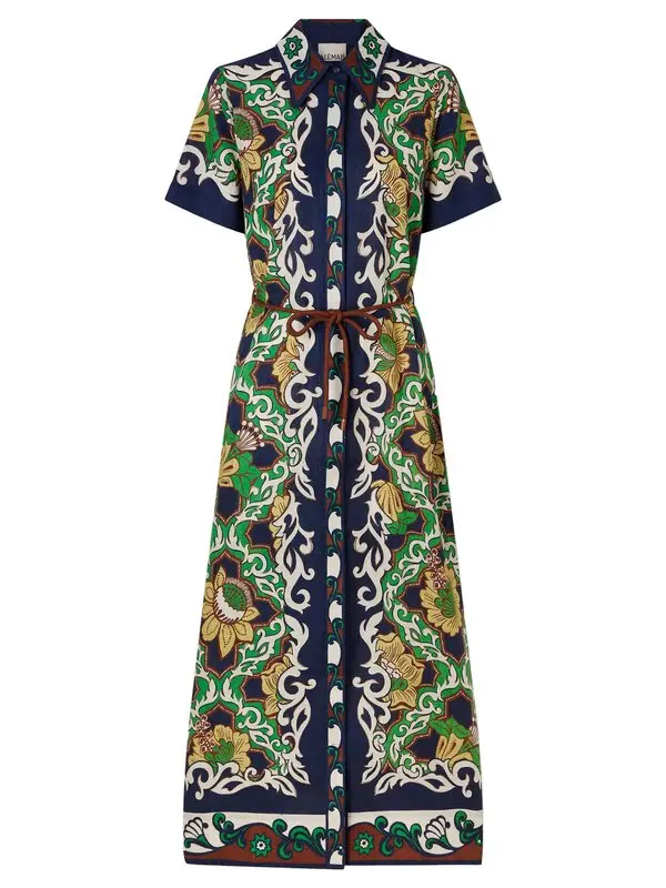 ALEMAIS Liana Printed Linen Midi Shirt Dress - Multi