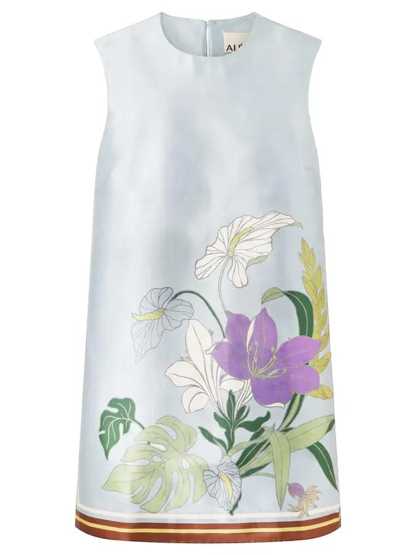 ALEMAIS Alfie Floral-print Recycled Taffeta Mini Dress - Blue