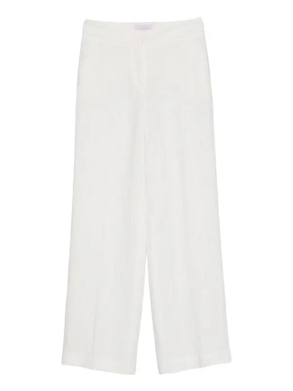 VIA MASINI 80 Linen Wide Leg Trousers - White
