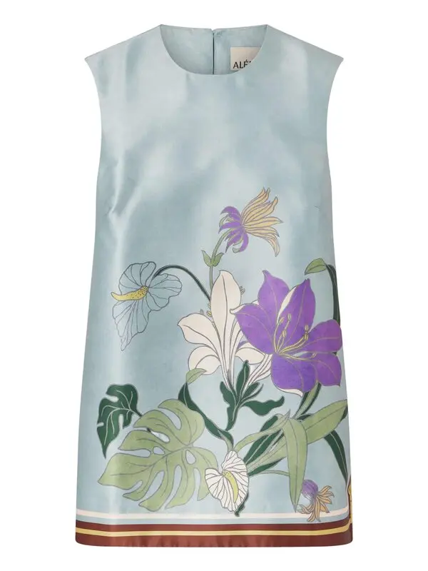 ALEMAIS Alfie Floral-print Taffeta Top - Blue