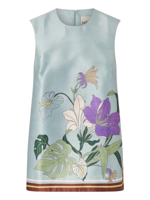 ALEMAIS Alfie Floral-print Taffeta Top - Blue