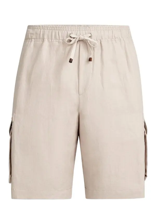 Brunello Cucinelli Linen Cargo Bermuda Shorts - Beige