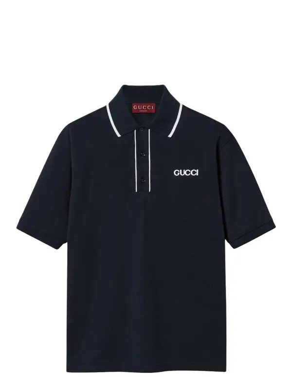 Gucci Cotton Pique Polo Shirt - Blue