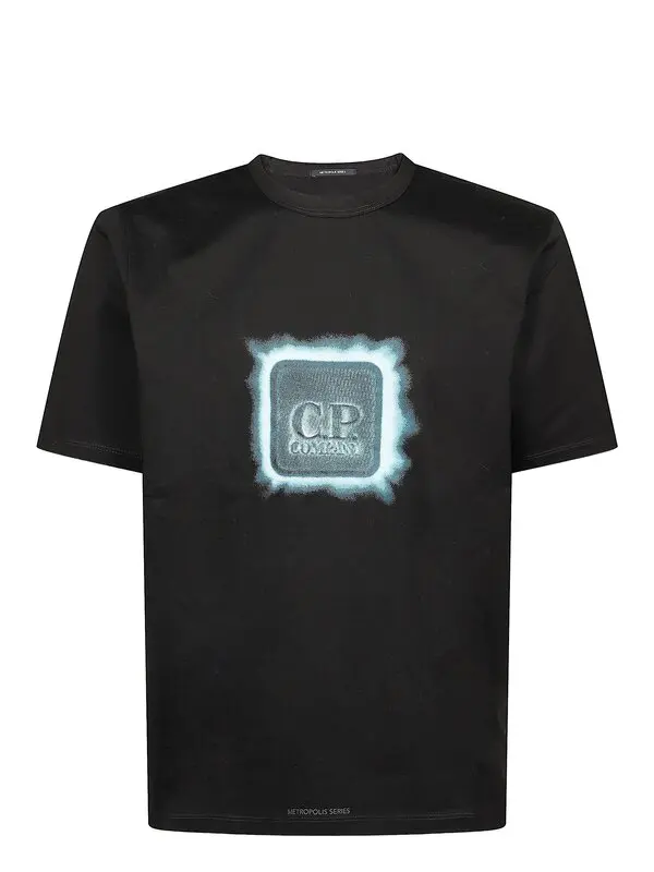 C.P. COMPANY Short-sleeved T-shirt With Logo - Black