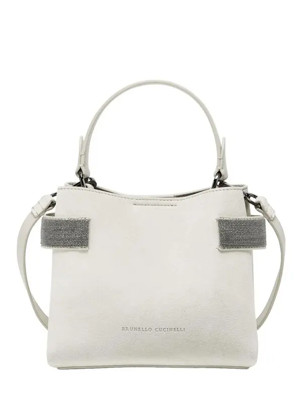 Brunello Cucinelli Essence Small Leather Handbag - White