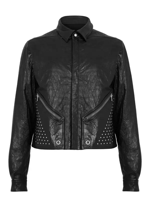Rick Owens Alice Tour Leather Jacket - Black