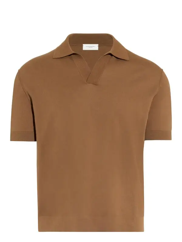 PAOLO PECORA Short-sleeved Polo Shirt - Brown