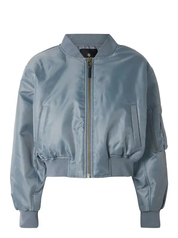 ANINE BING Leon Padded Bomber Jacket - Gray