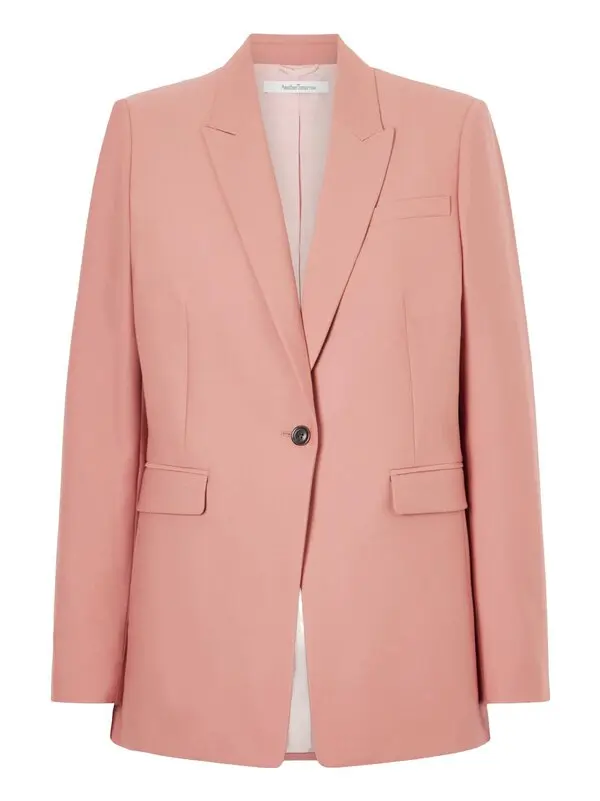 Another Tomorrow Grain De Poudre Wool Blazer - Pink