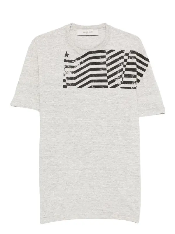 GOLDEN GOOSE Printed Cotton T-shirt - Grey