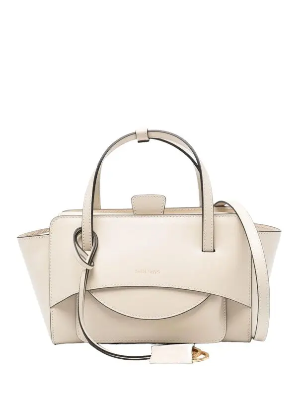 HIDESINS Flap Small Leather Tote Bag - White