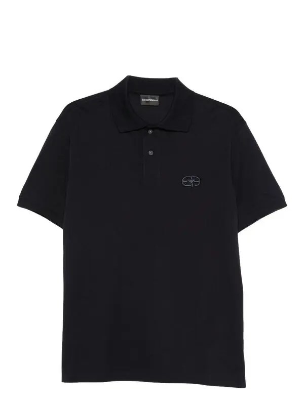 Emporio Armani Logo Cotton Polo Shirt - Blue