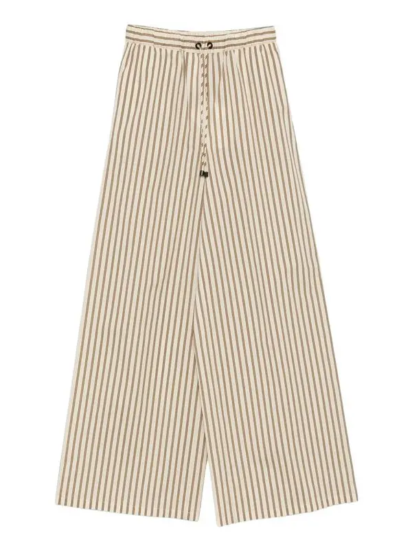 Max Mara Striped Wide-leg Trousers - Beige