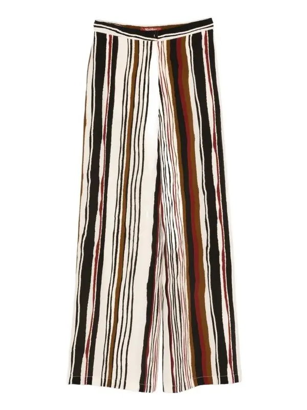 Max Mara Striped Wide-leg Trousers - Brown