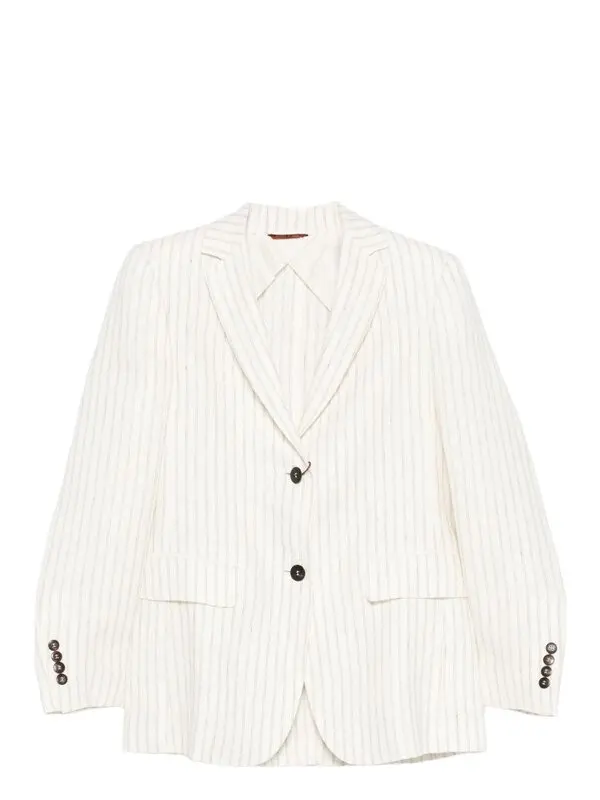Max Mara Linen Single-breasted Jacket - Beige