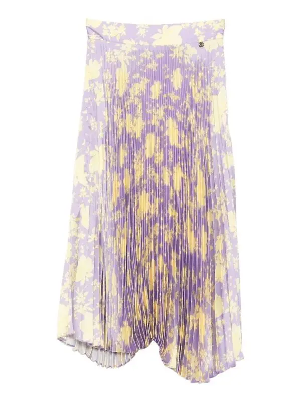 CATALINA Printed Pleated Midi Skirt - Purple