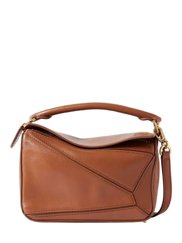 Loewe Puzzle Mini Textured-leather Shoulder Bag - Tan