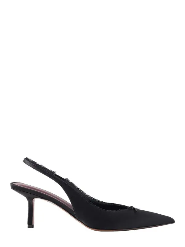 NEOUS Moriah Lace-trimmed Twill Slingback Pumps - Black
