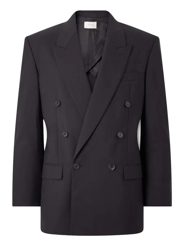 THE ROW Mazzy Double-breasted Wool Jacket - Black