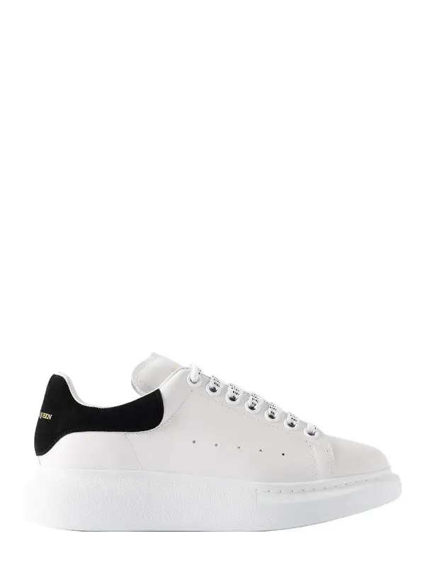 Alexander McQueen Exaggerated-sole Leather Sneakers - White