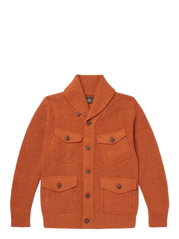 Ralph Lauren Shawl-collar Ribbed Cardigan - Orange