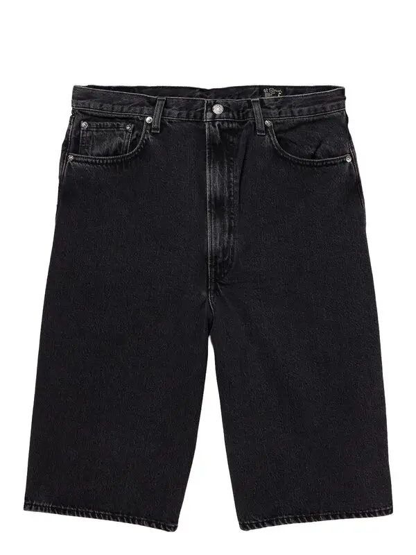 ORSLOW Super Dad's Wide-leg Denim Shorts - Black
