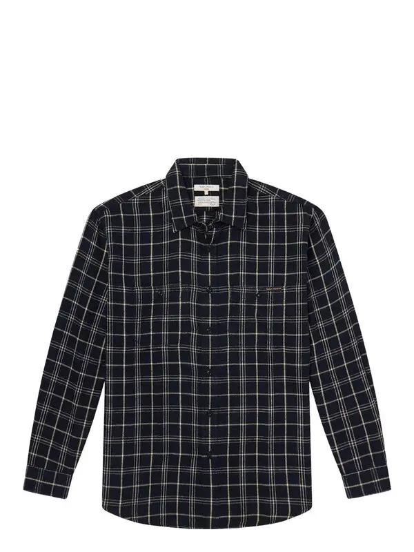 Nudie Jeans Julian Checked Organic Cotton And Linen-blend Flannel Shirt - Black