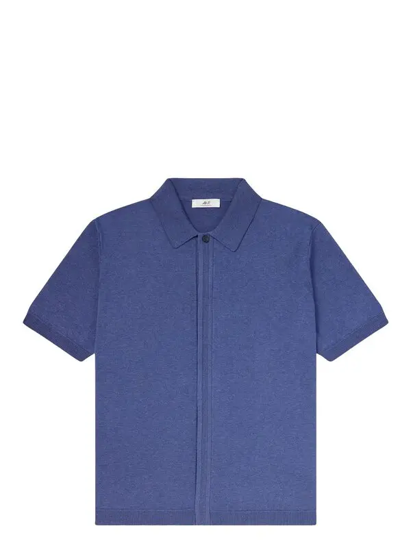 Mr P. Organic Cotton And Silk-blend Shirt - Blue
