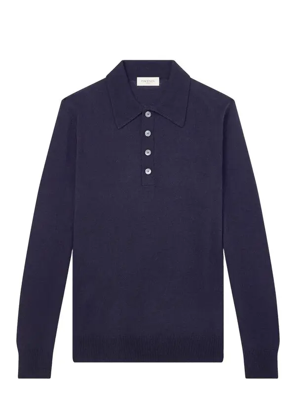 PIACENZA CASHMERE 1733 Silk And Cashmere-blend Polo Sweater - Blue