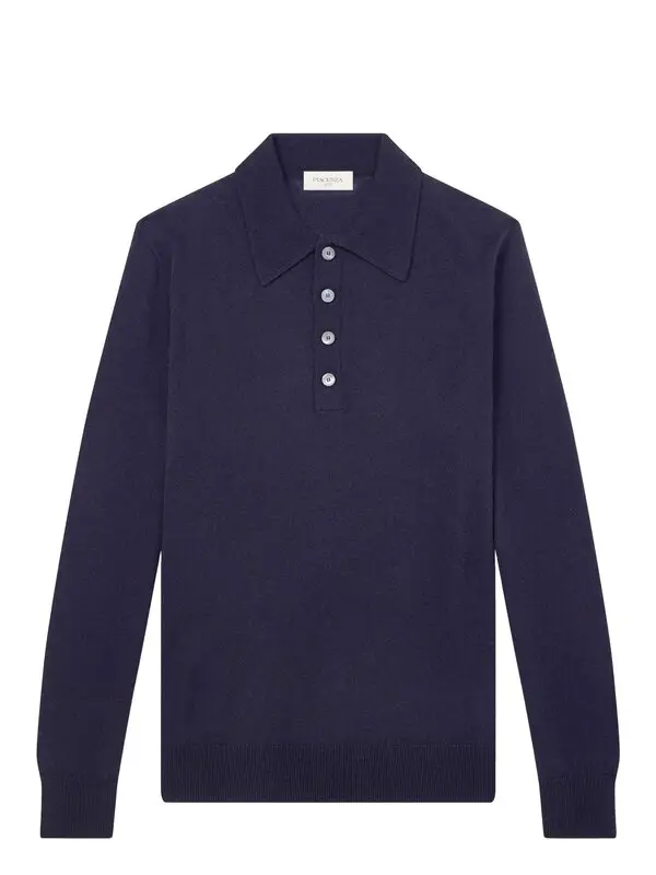 PIACENZA CASHMERE 1733 Silk And Cashmere-blend Polo Sweater - Navy