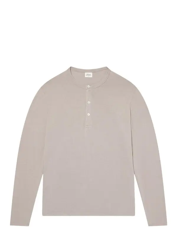 Hartford Garment-dyed Lyocell And Cotton-blend Jersey Henley Shirt - Neutrals