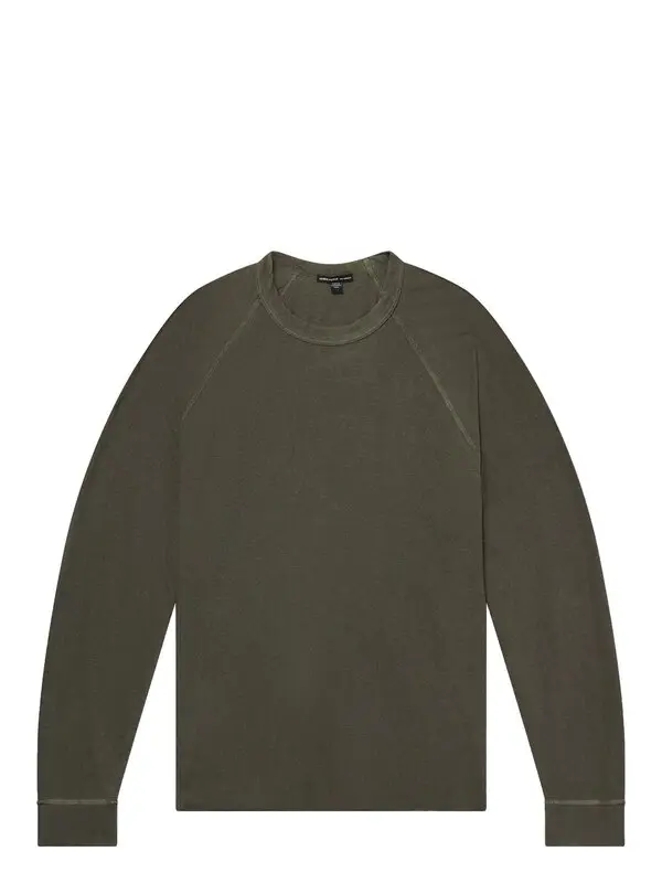 JAMES PERSE Garment-dyed Cotton-jersey T-shirt - Green