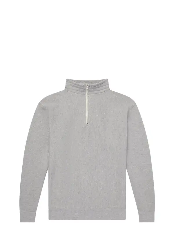 KAPTAIN SUNSHINE Suvin Cotton-jersey Half-zip Sweatshirt - Gray