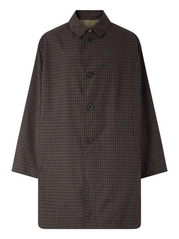 MAISON MARGIELA Reversible Checked Gabardine Coat - Brown