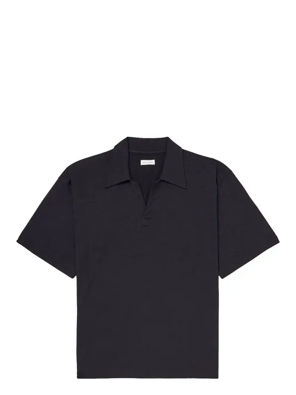 KAPTAIN SUNSHINE Skipper Oversized Merino Wool Polo Shirt - Blue