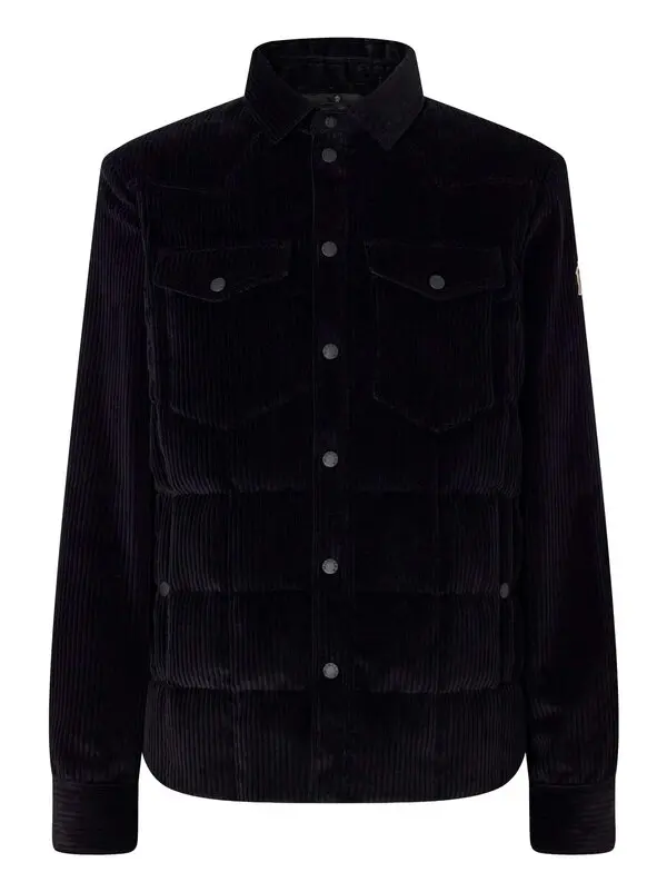 Moncler Gelt Quilted Cotton-blend Corduroy Down Shirt Jacket - Black
